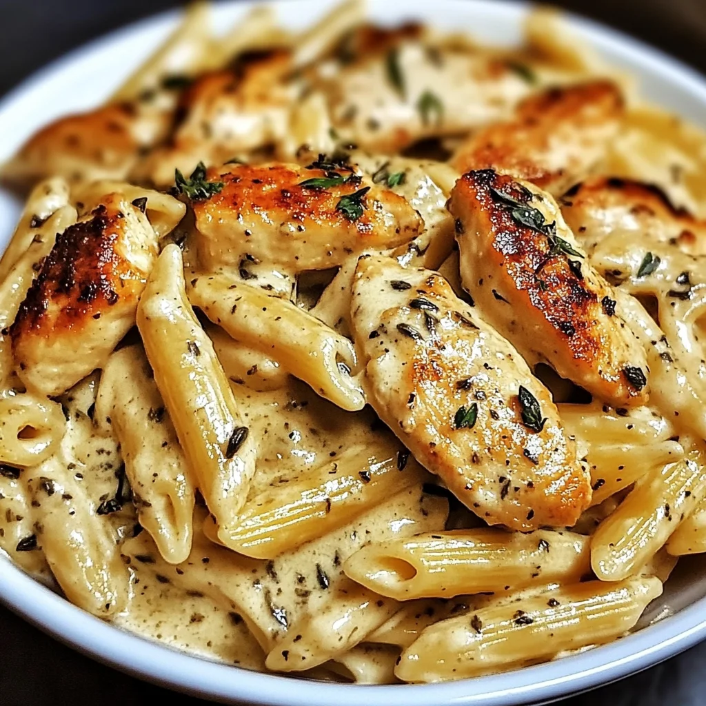 Easy Creamy Parmesan Herb Chicken Penne - Weeknight Recipe