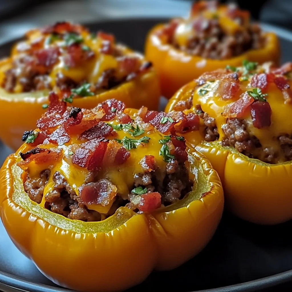 BBQ Bacon Cheeseburger Stuffed Peppers: Easy Weeknight Comfort Food