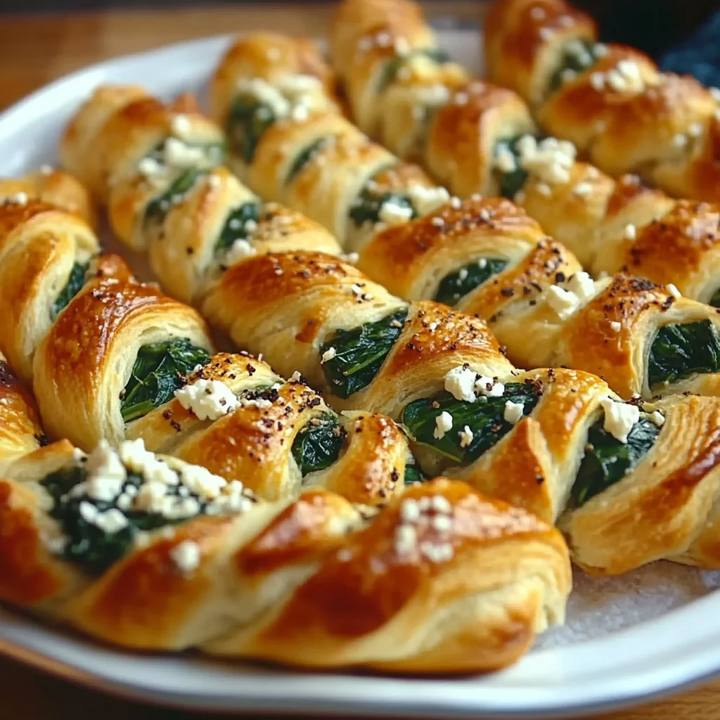 Flaky Spinach Feta Puff Pastry Twists | Easy Mediterranean Recipe