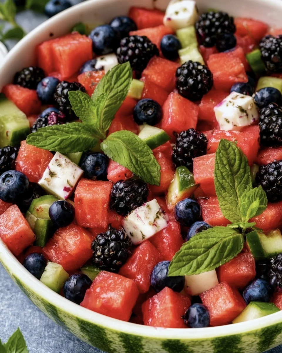 Refreshing Watermelon Blueberry Salad Recipe