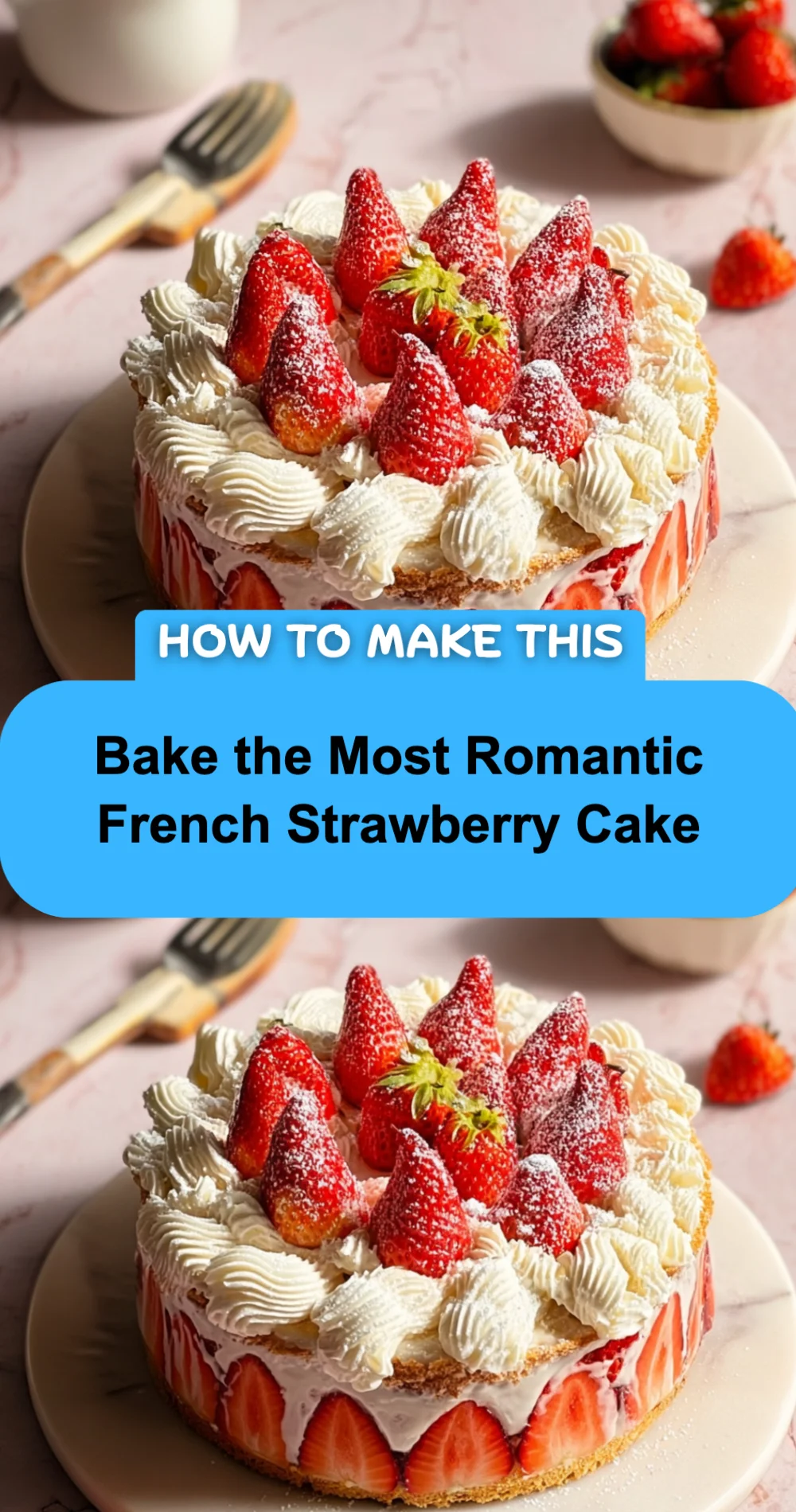 Romantic French Strawberry Cake Recipe