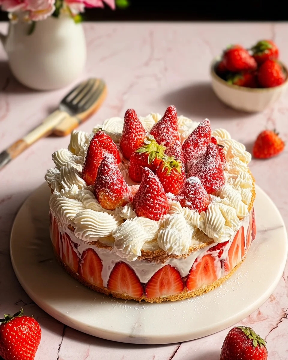 Romantic French Strawberry Cake Recipe